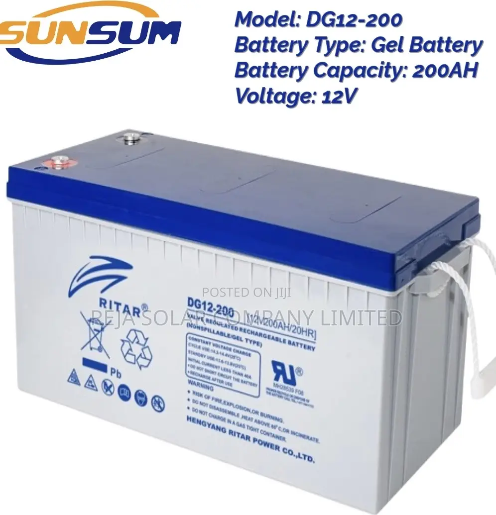 Ritar Solar Gel Batteries Available in 200ah and 100ah in Ashaley Botwe ...