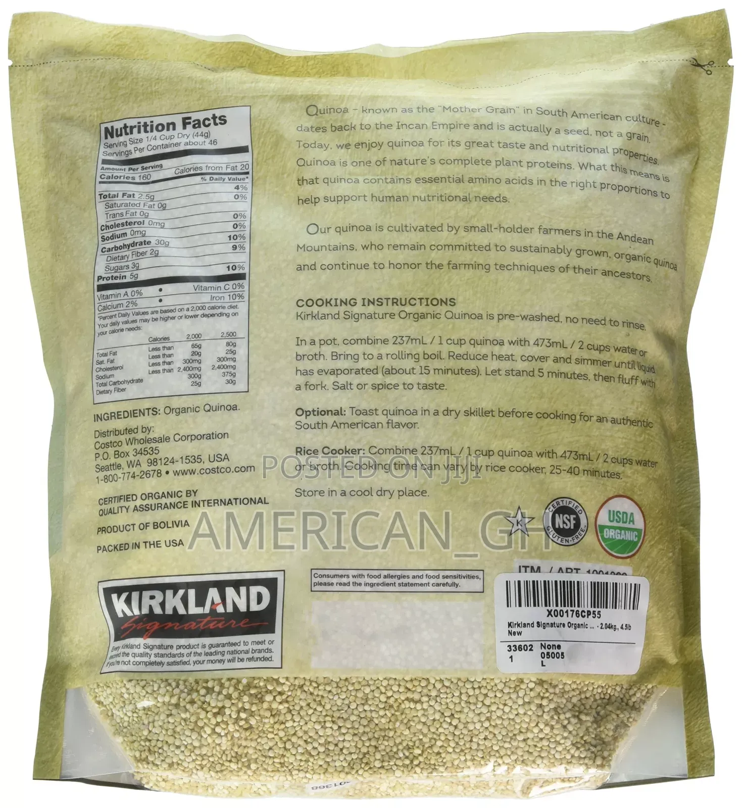 Kirkland Signature Organic Gluten-Free Quinoa, 2.04kg in Accra Metropolitan - Food & Beverages ...