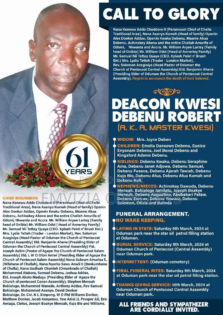 Obituary Design in Dansoman - Printing Services, Emmanuel Ashie | Jiji ...