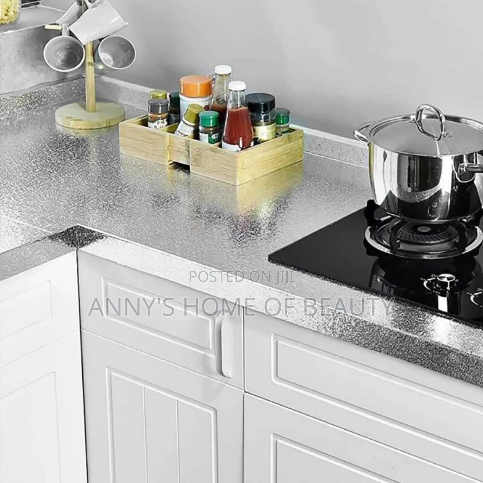 Kitchen Waterproof Fireproof Aluminum Foil Wallpaper Sticker 16.4 Feet ...