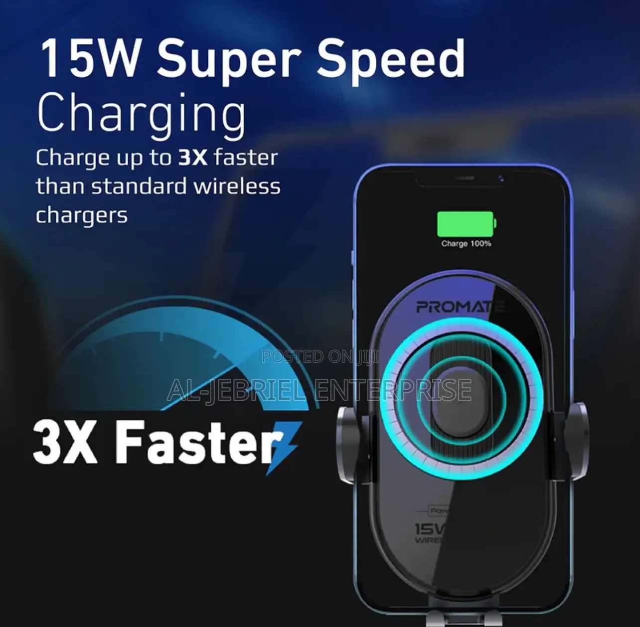 POWERMOUNT-15W Promate Smart Sensor Car Wireless Charger in Accra ...