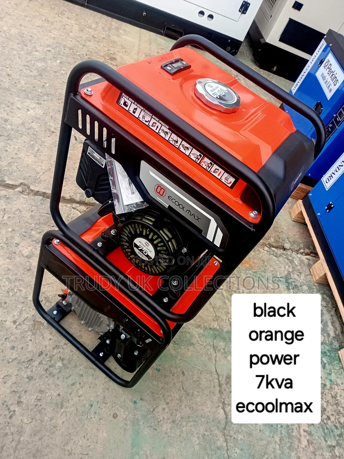 Black and Orange Power 7kva 8000wats Ecoolmax Generator Made in Accra ...