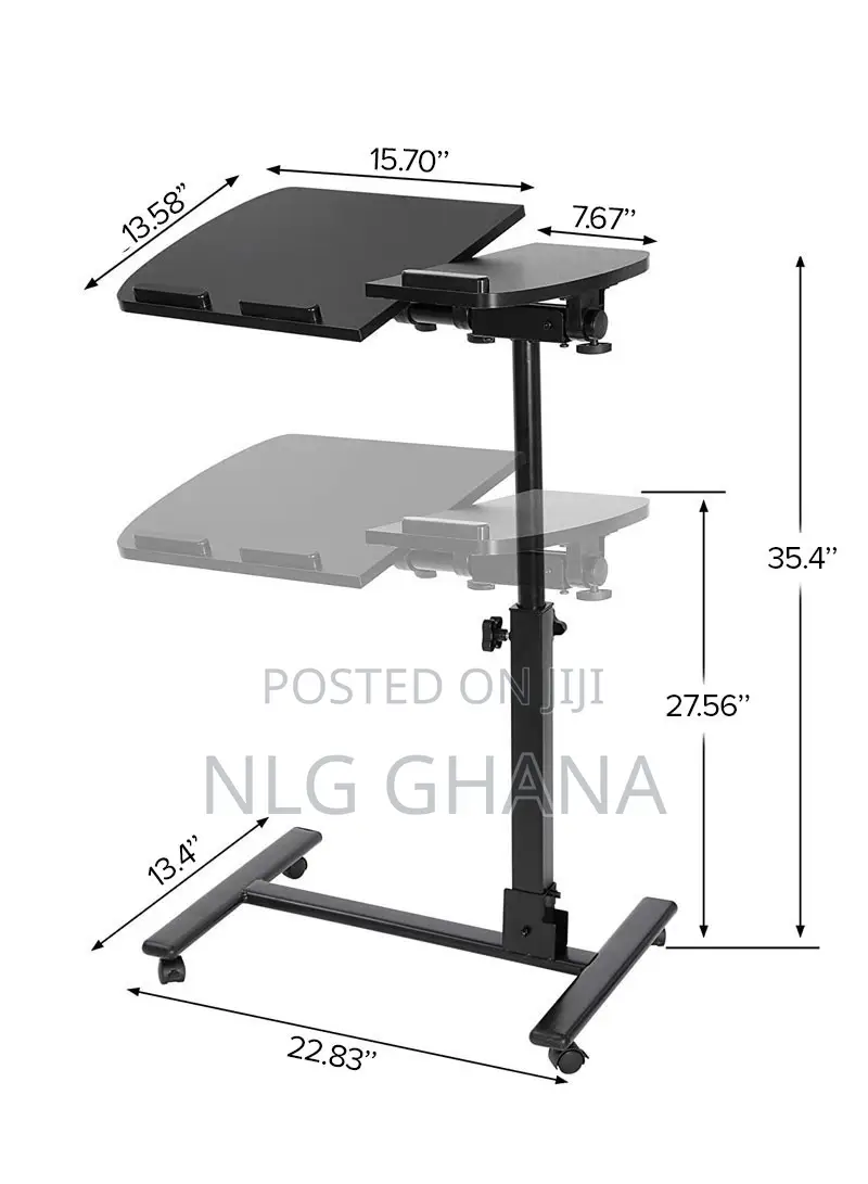 Wood Panels Steel Frame Laptop Table With 4 Lockable Caste in Spintex ...