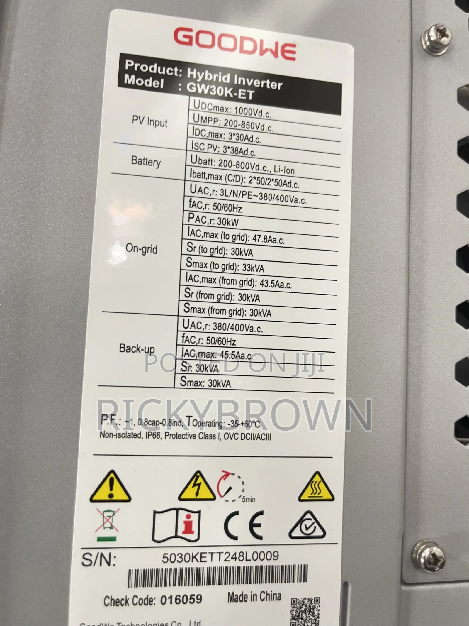 48v 30kw GOODWE Hybrid Inverters 3-Phase in Ashaley Botwe - Solar ...