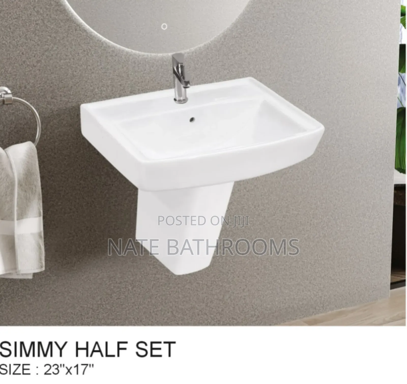 Square Wall Mounted Basin With Half Pedestal in Accra Metropolitan ...