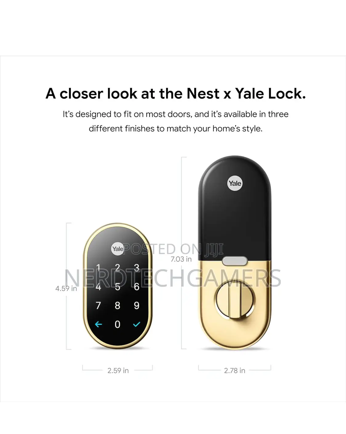 Nest X Yale Lock - Tamper-Proof Smart Lock for Keyless Entry in East ...
