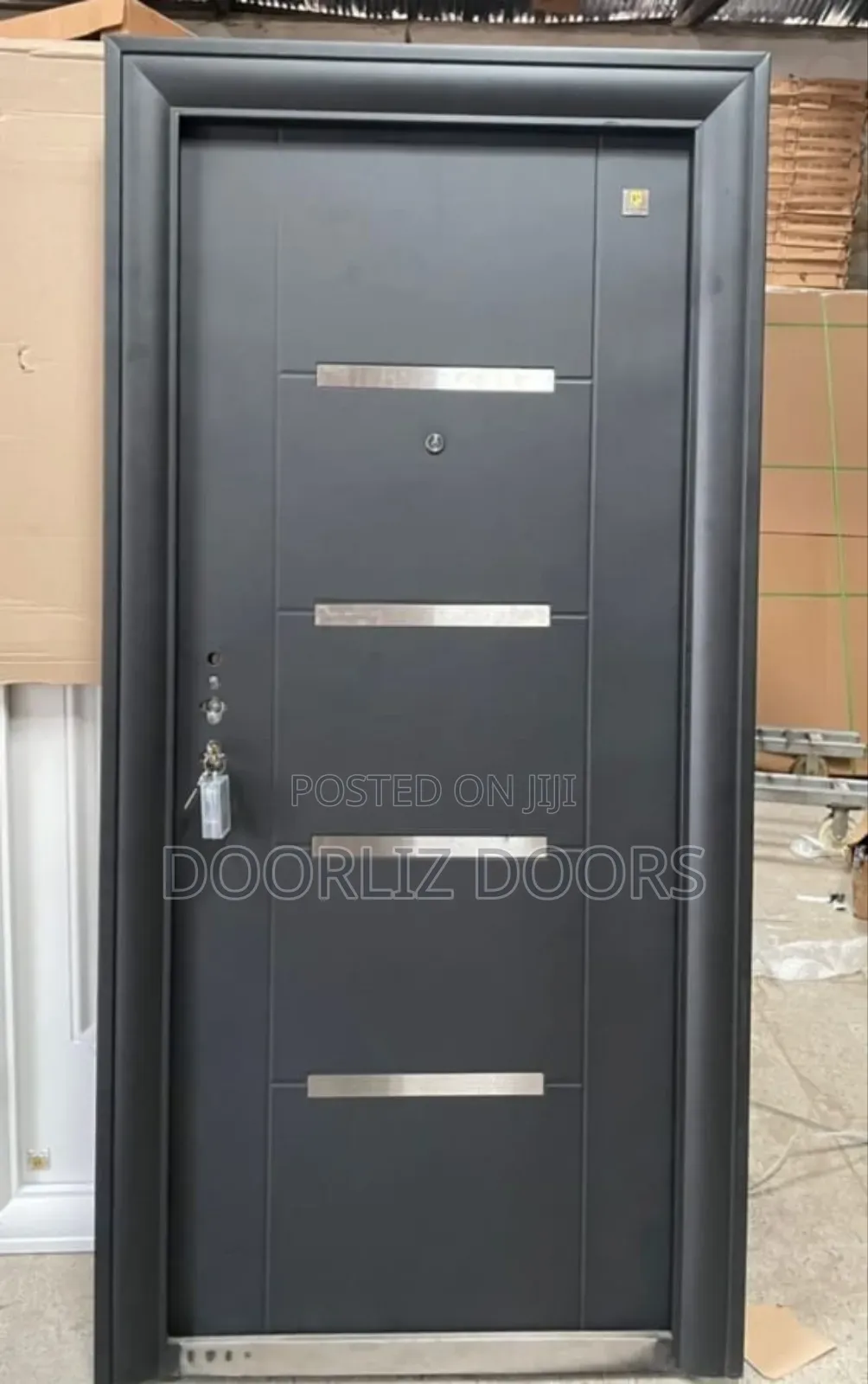 Smooth Single Security Door With Silver Design in Madina - Doors ...