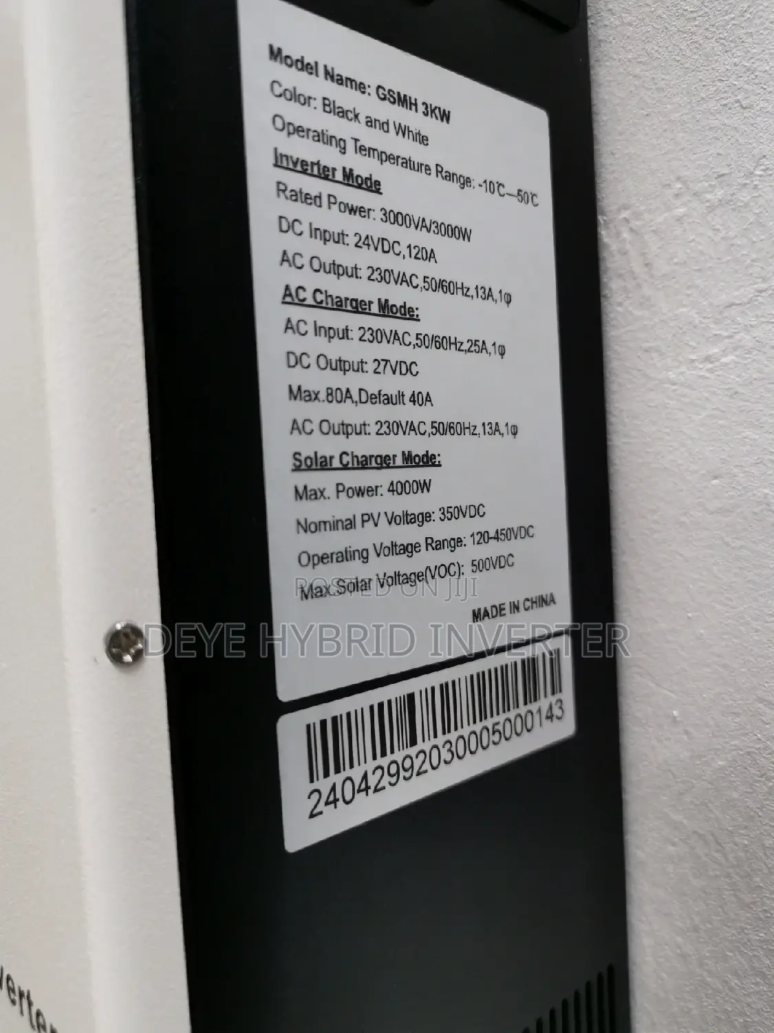 3kw Hybrid Solar Inverter Special Price in Lapaz - Electrical Equipment ...