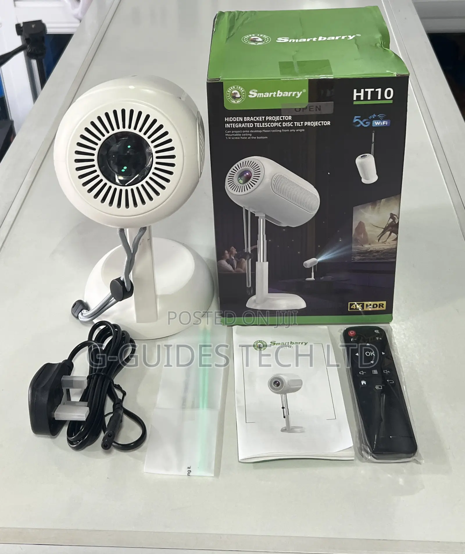 Smart Barry Portable Projector With Wifi and Bluetooth Ht10 in Madina - TV & DVD Equipment, G ...