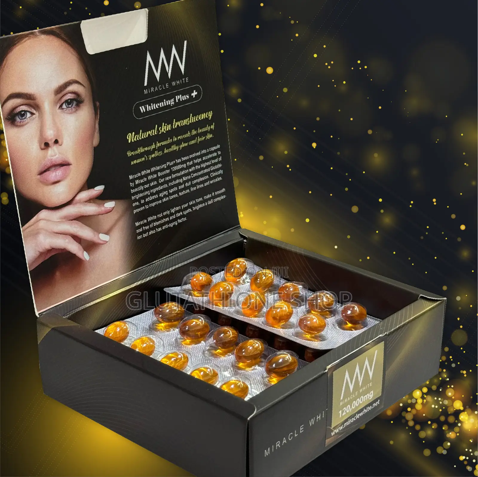 Miracle White Royal Gold Booster 120,000mg Whitening Plus+ in East ...