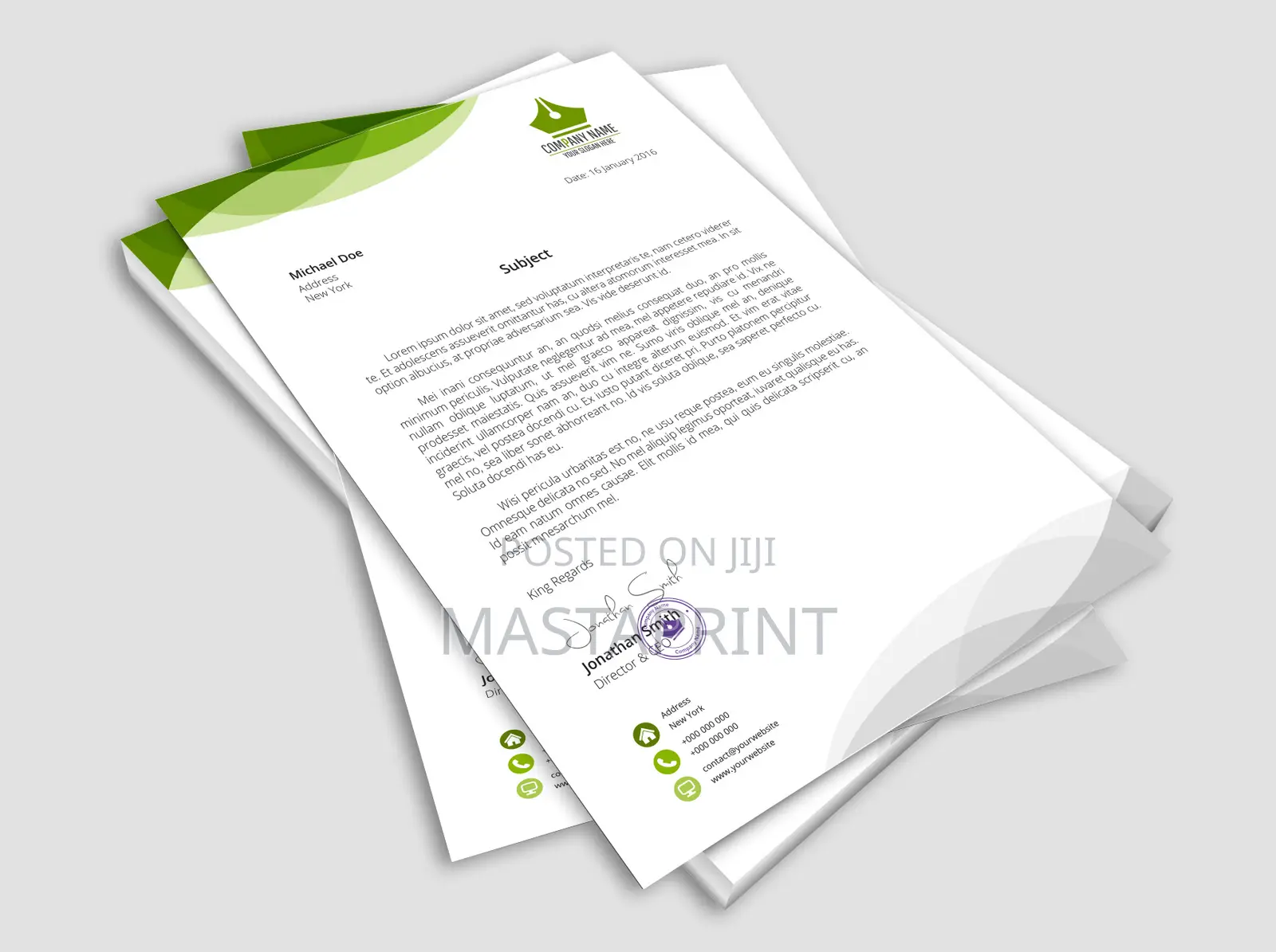 Letterhead Design Printing (Zeta Paper, 1realm=500 Sheets) in ...