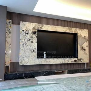 Wall Stone, Tv Unit, Fluted Panels, 12ft * 9ft Wall Design in Tema ...