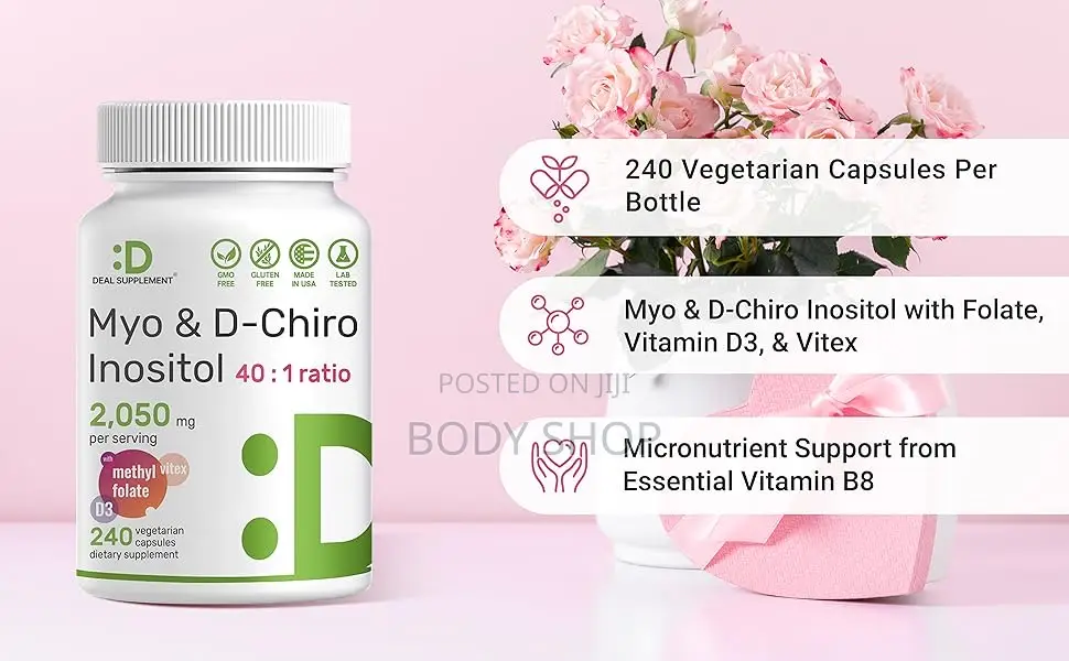 Myo-Inositol + D-Chiro Inositol -With Folate, Vit D3 + Vitex in Spintex ...