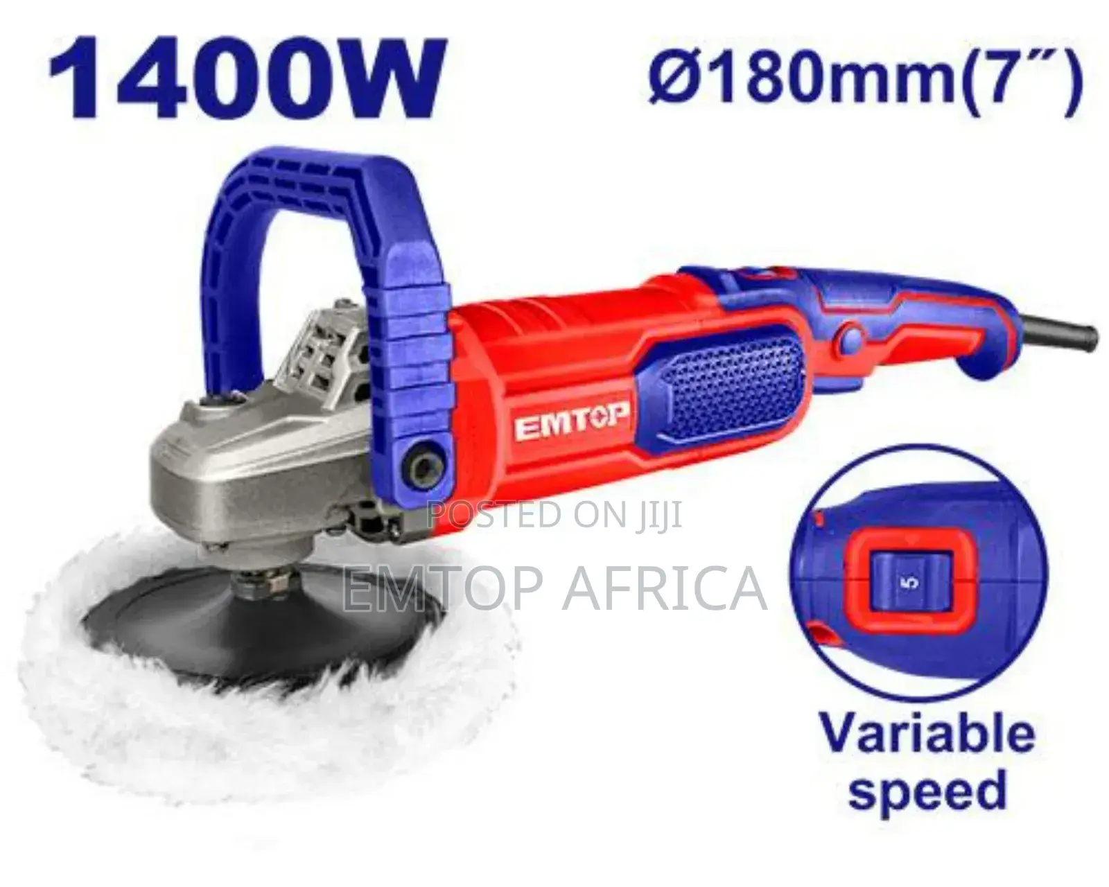 Emtop 1400w Polisher | 180mm Variable Speed | Heavy-Duty Power in ...