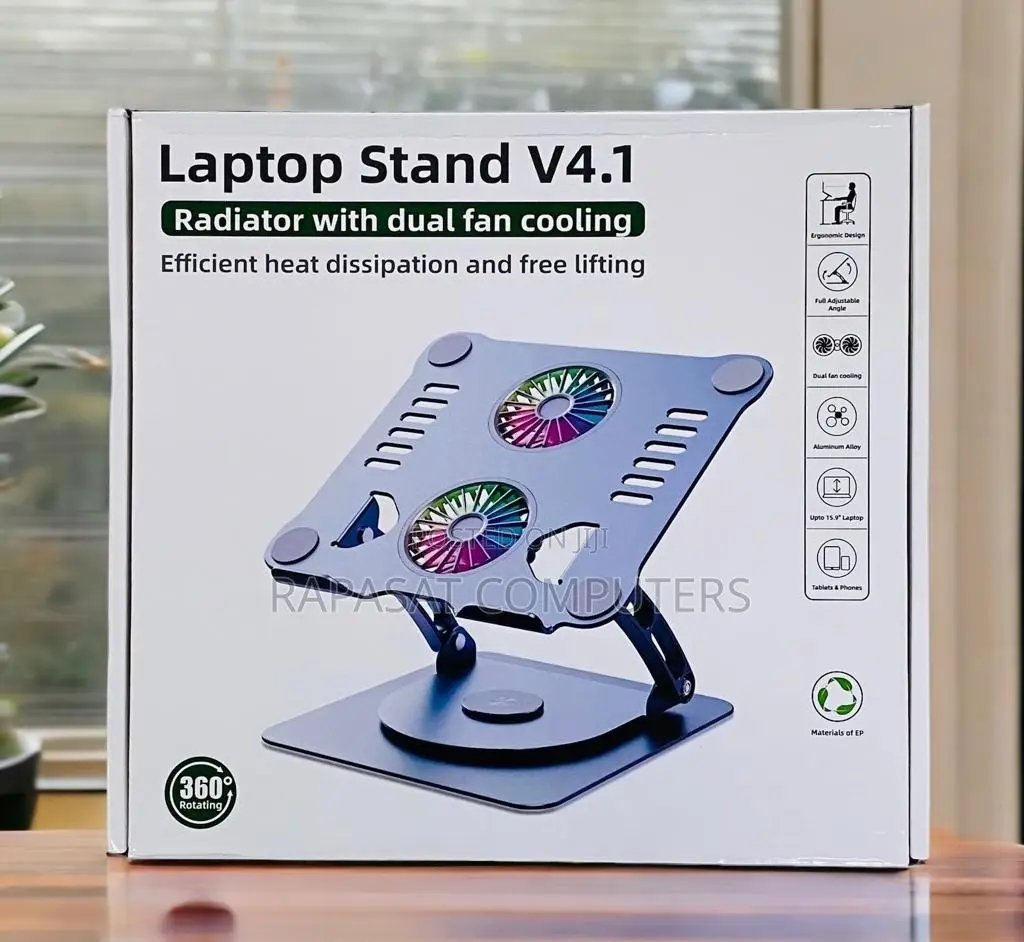 Laptop Stand Metal V4.1 (Cooling Fan Adjustable, 360 Rotate) in ...