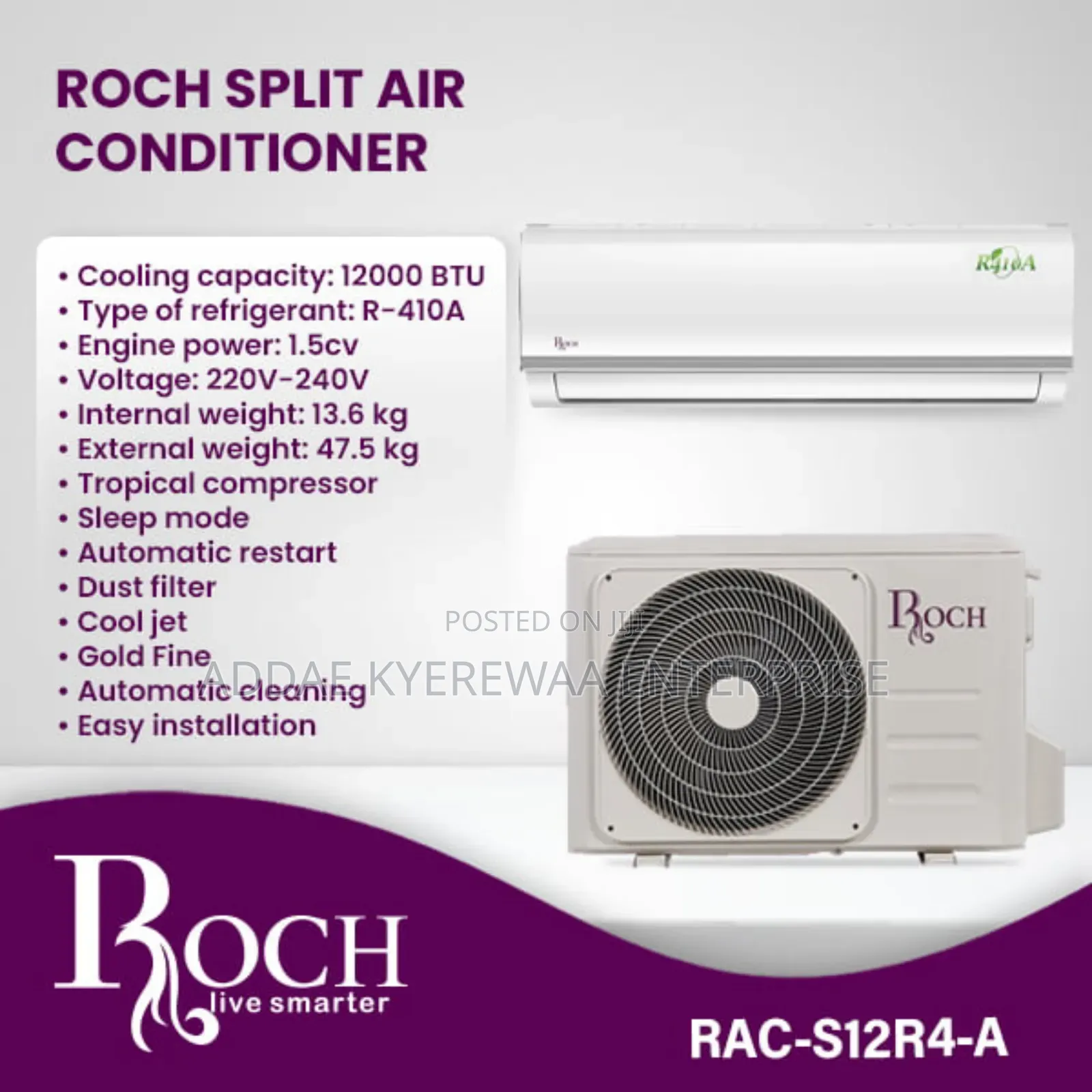 Classic Roch 1.5hp Split R410 Gas Ac in Tema Metropolitan - Home ...