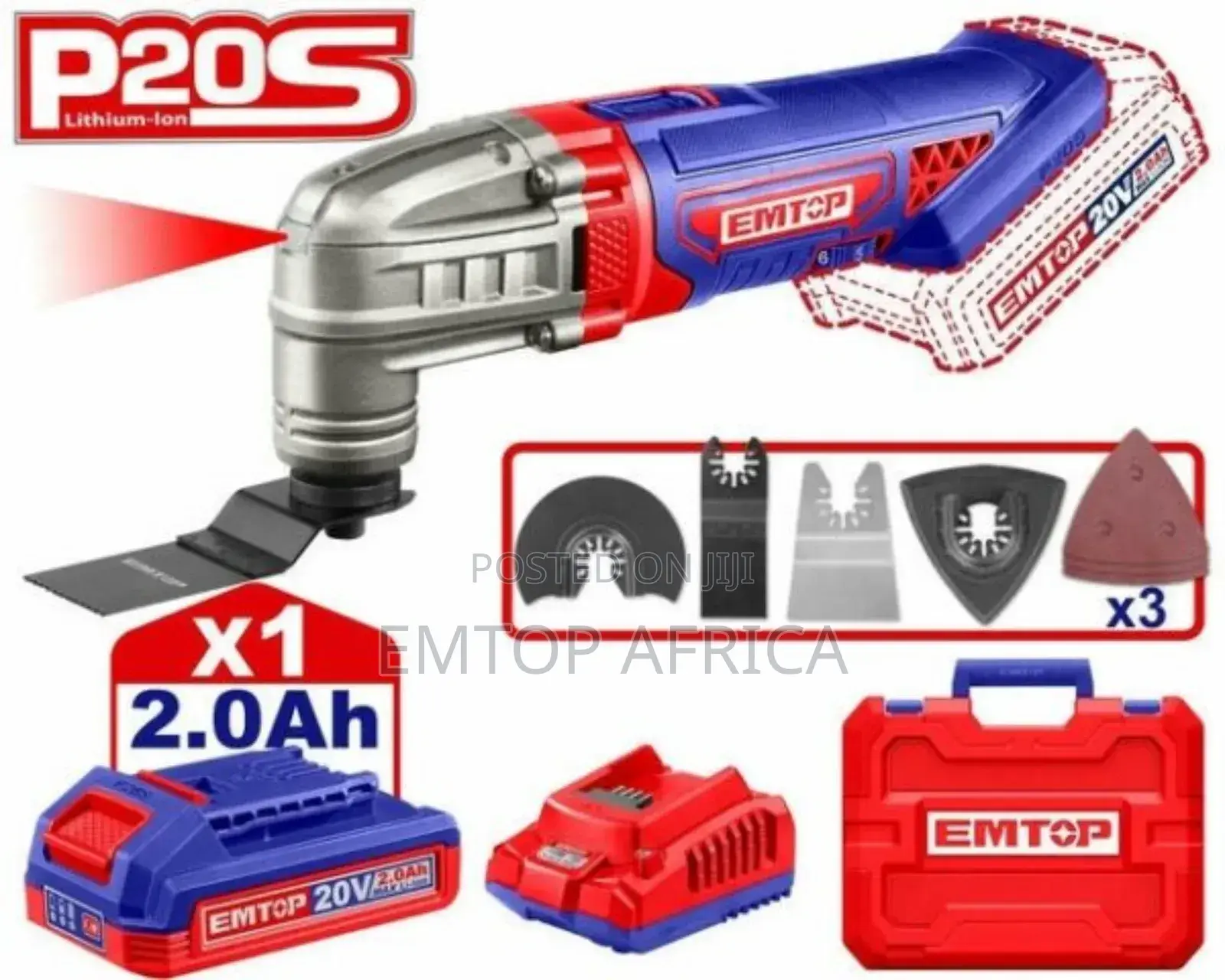 Emtop Elmf2022 Multi-Tool | Oscillating Tool Kit | 20v Cordless Power ...