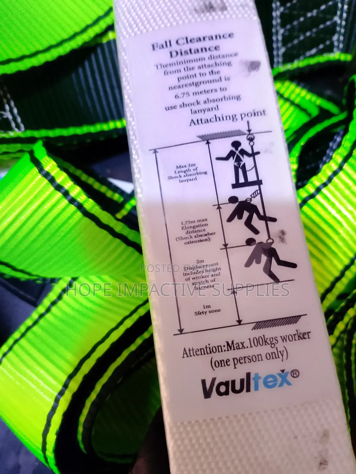 Safety Full Body Harness With Double Lanyards(Vaultex). for sale - HOPE ...