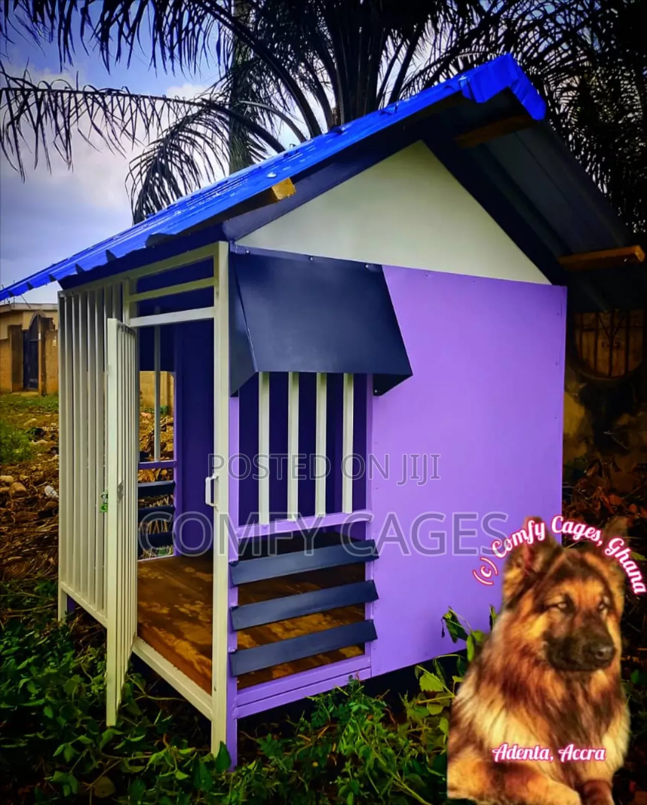 Large Fortified Galvanized Steel Comfy Security Dog Cage in Accra ...