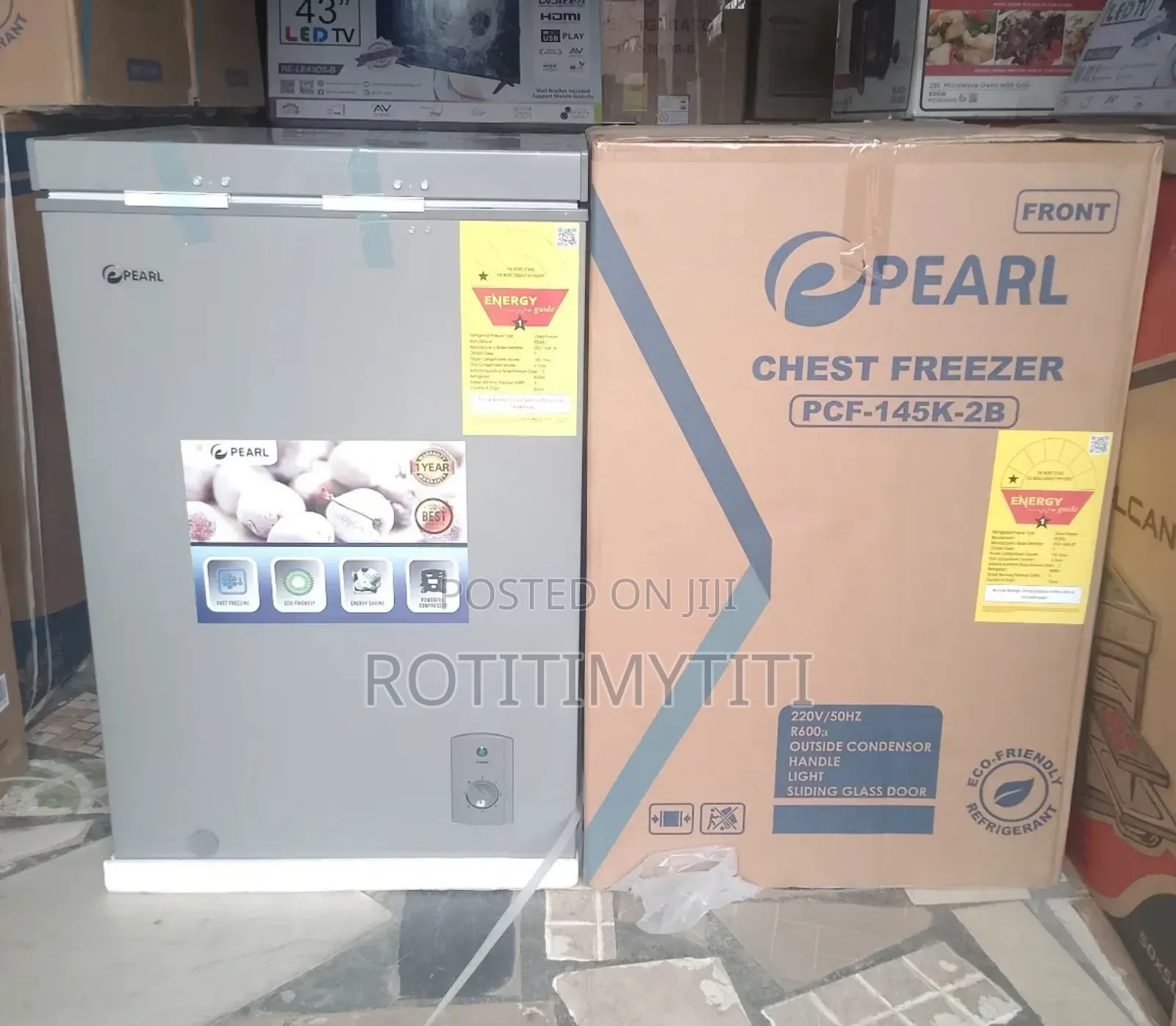 Basket, Light and Sliding Glass Door Pearl Chest Freezer 100 Liters in ...