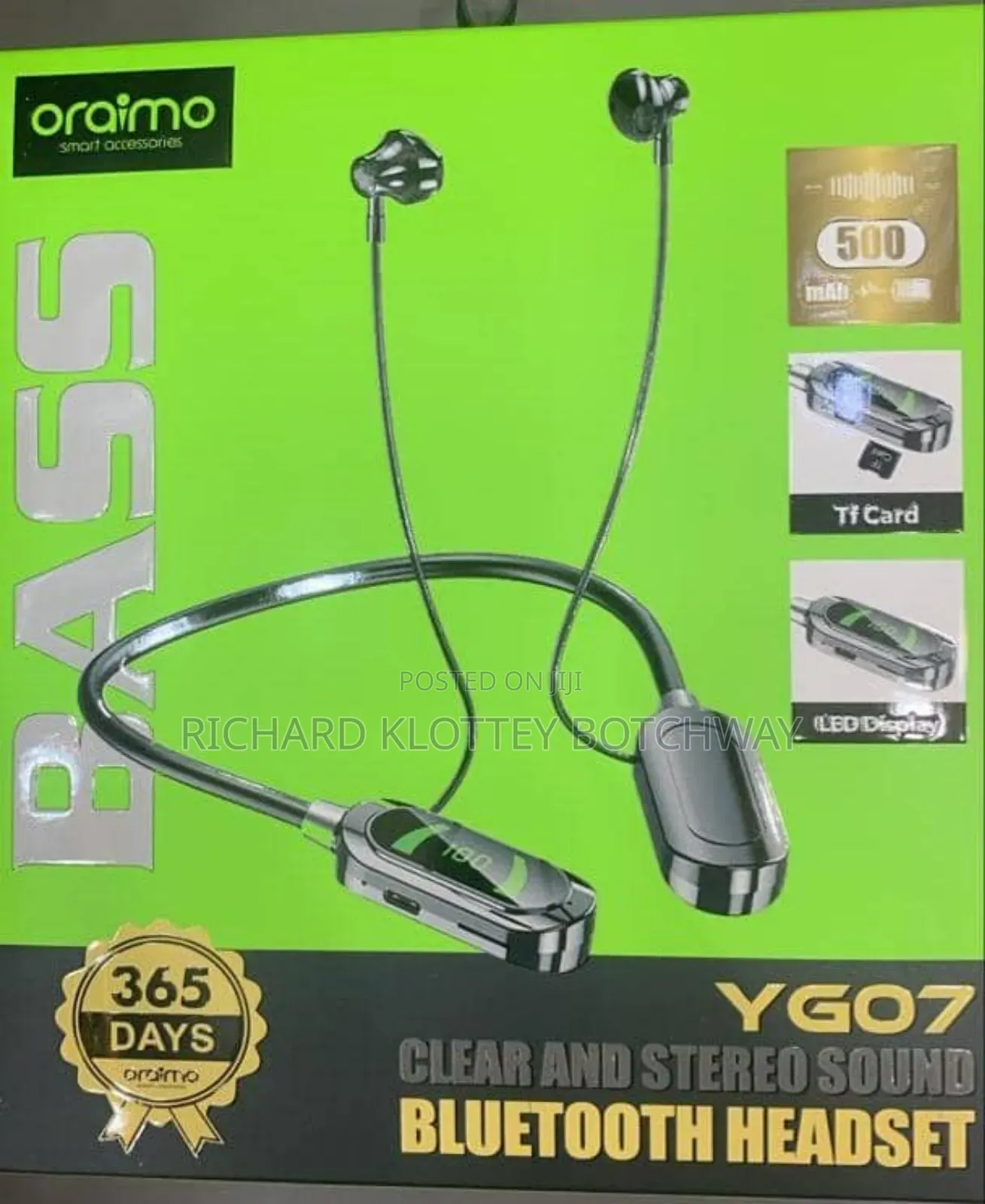 Oraimo Bass Bluetooth Headset in Bubuashie - Headphones, Richard ...