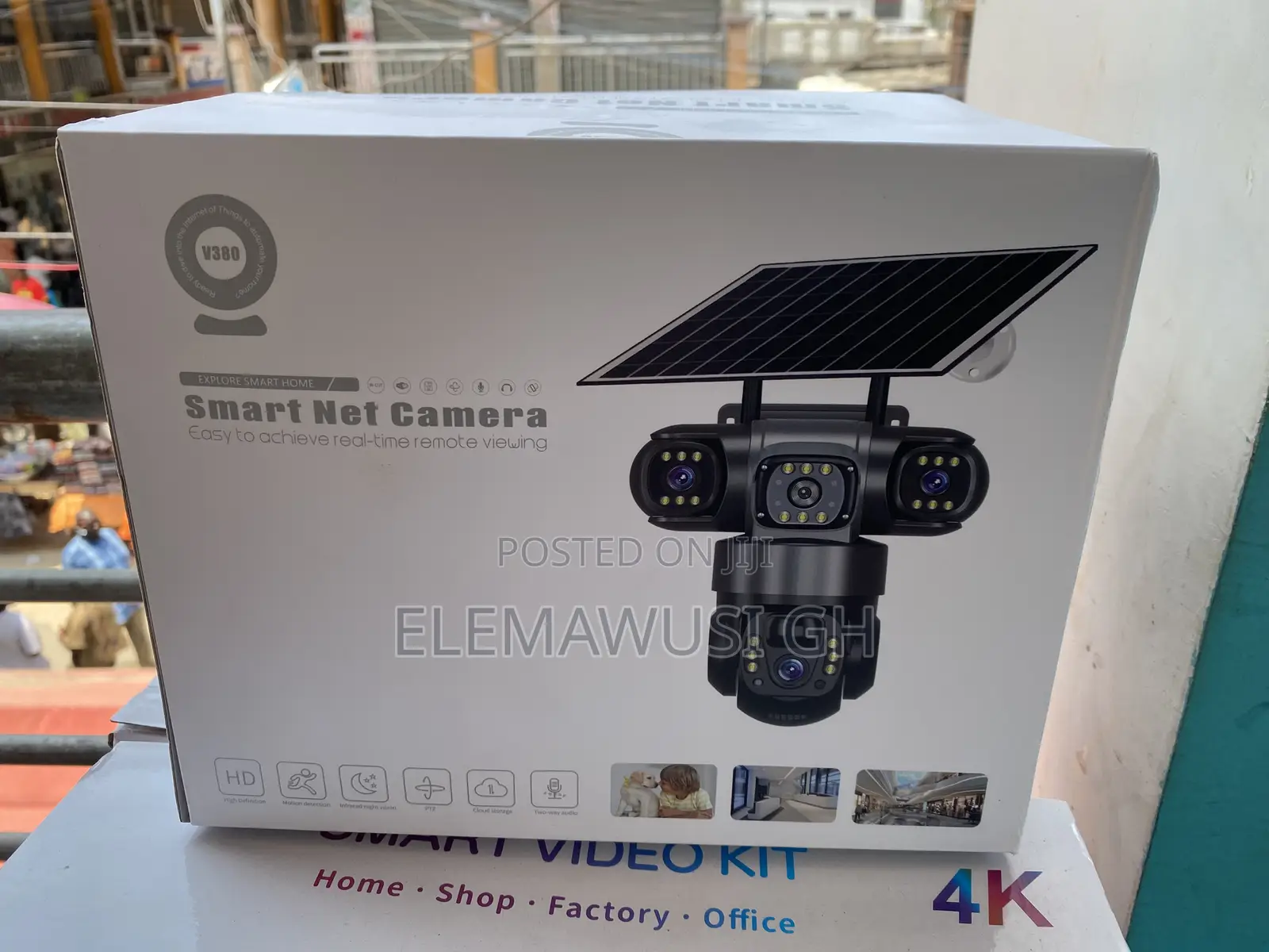 3 Lens (Triple Lens) 4g Solar-Powered PTZ Outdoor CCTV Camera V380pro ...