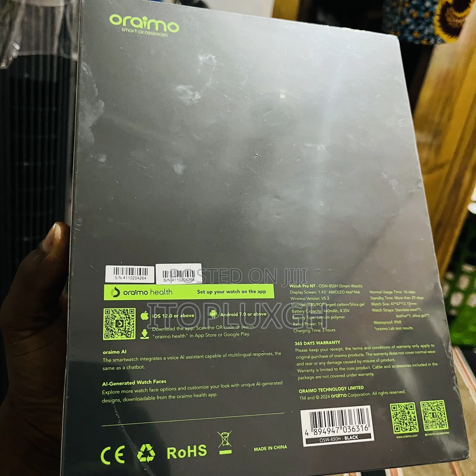 Oraimo Watch Pro Nt 1.43” Amoled Al Powered Smart Watch in Accra ...