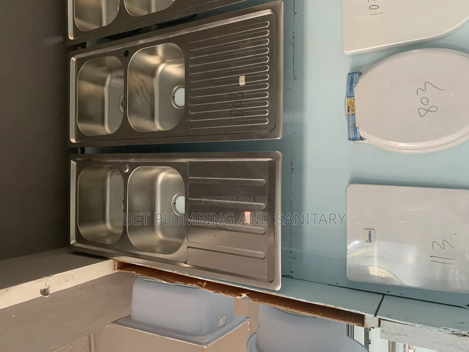 2bowl 1arm Block and Cabinet Sink Complete_kitchen Sink_block in Accra ...