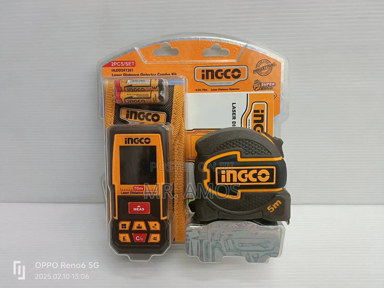 70m Range Laser Distance Detector + 5mx32mm Tape Measure - Hldd241201 ...