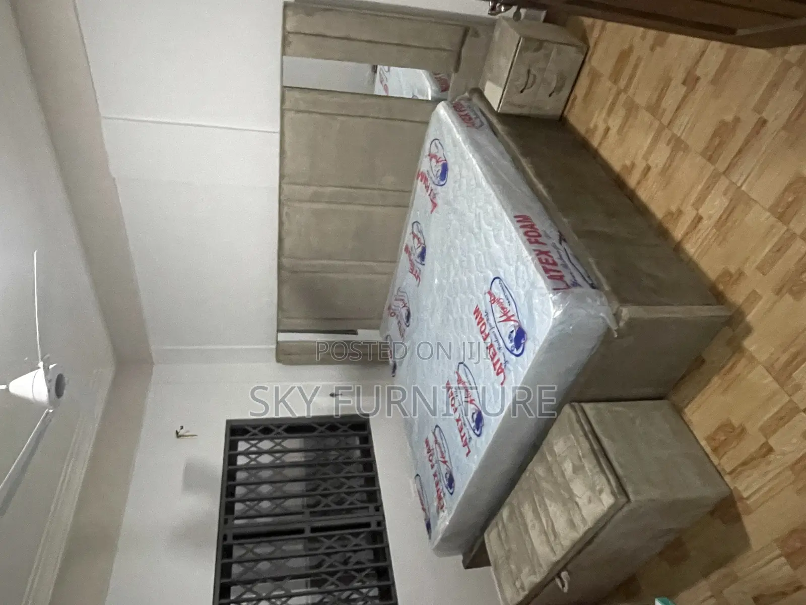 Purely Posh King Size Bed Frame With Side Drawers and Ottoman in ...