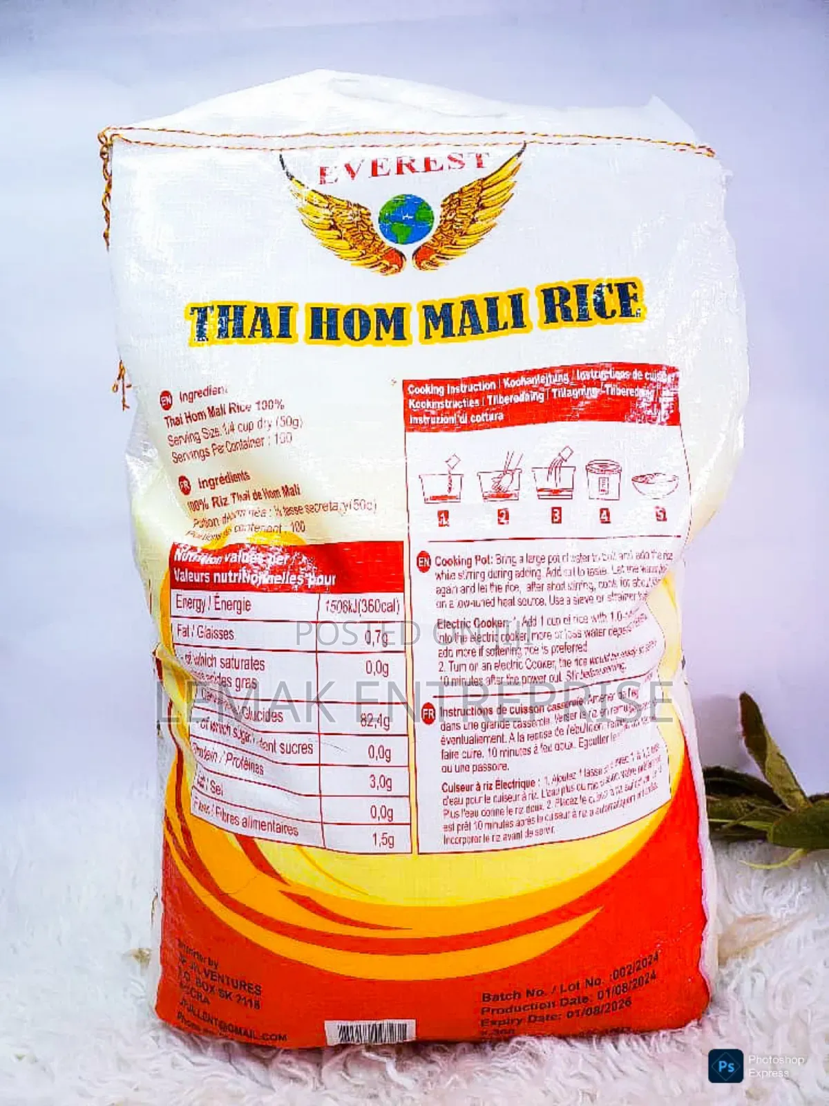 Everest Thai Hom Mali Rice 5 Kg in Oyarifa - Food & Beverages, Lemak ...