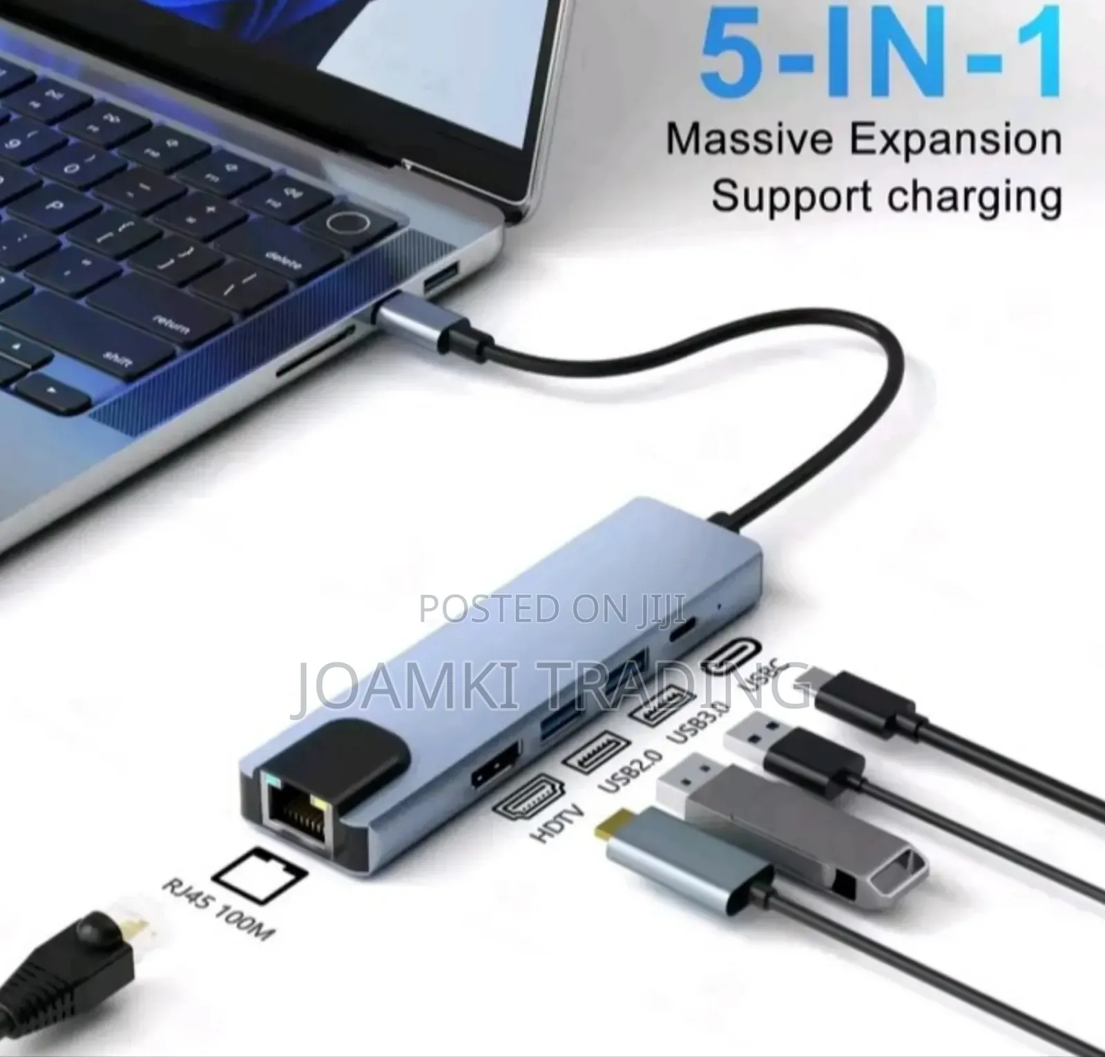 5 In 1 Type C Hub, Docking Station Pd100w+Hdtv4k+Usb3.0+Usb2.0+Rj 45 in ...