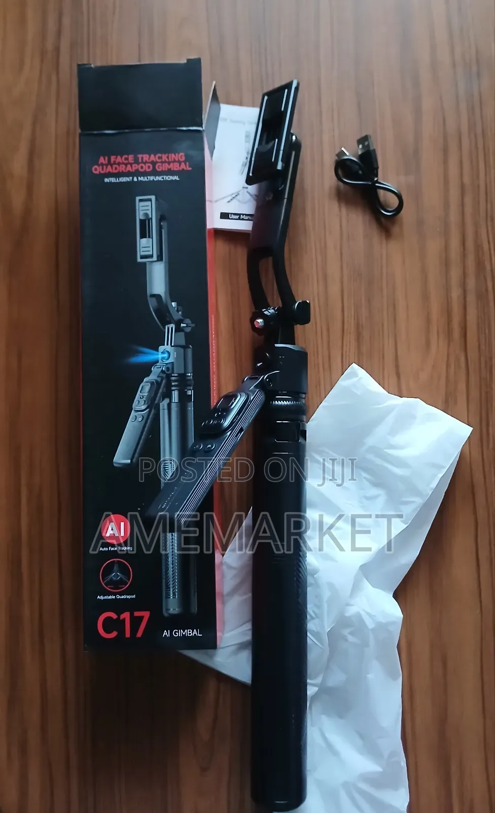 C17 Ai Face Tracking Camera Tripod Adjustable Quadrupod Selfie Stick in ...