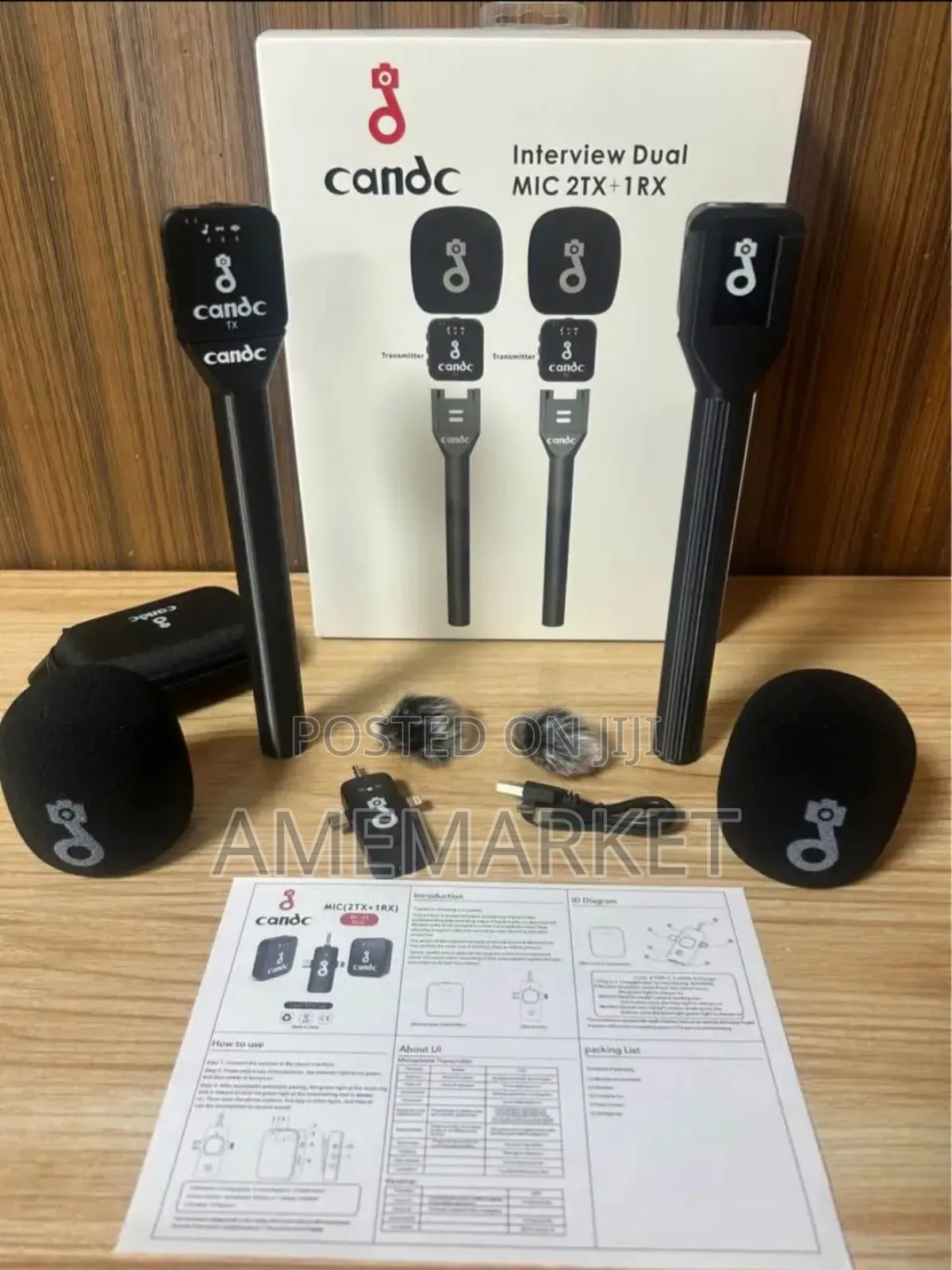 Candc Interview Boom Dual Mic 2tx+1rx Wireless Phone Camera Microphone in Kumasi Metropolitan ...