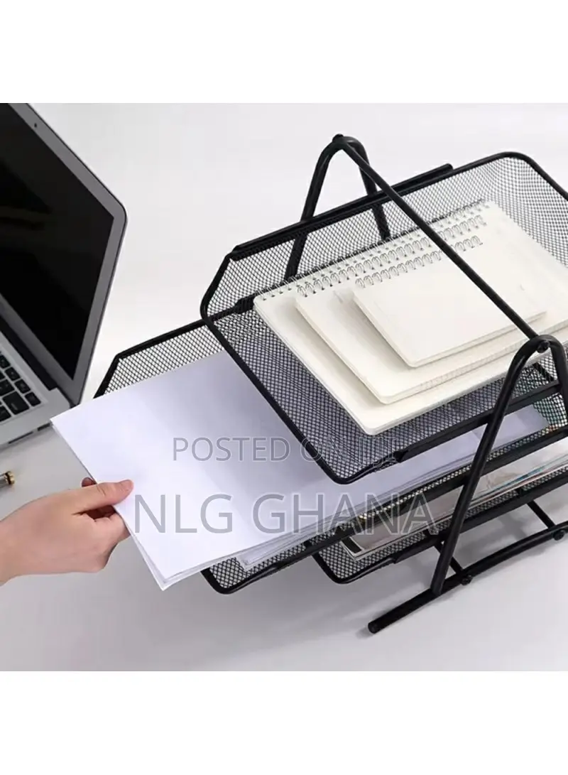 3 Tiers File Organizer Metal Mesh Stackable Desk Tray Paper. Ghx6725 in ...
