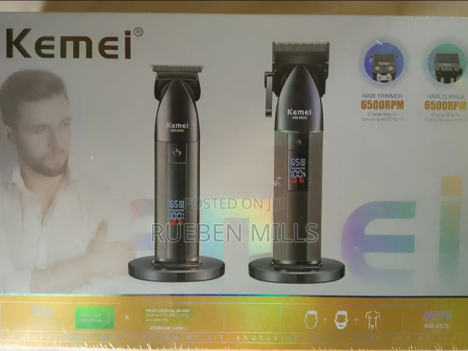 Black Two In One 2 In 1 Combo Kemei Haircut Barbering Skin Machine in ...
