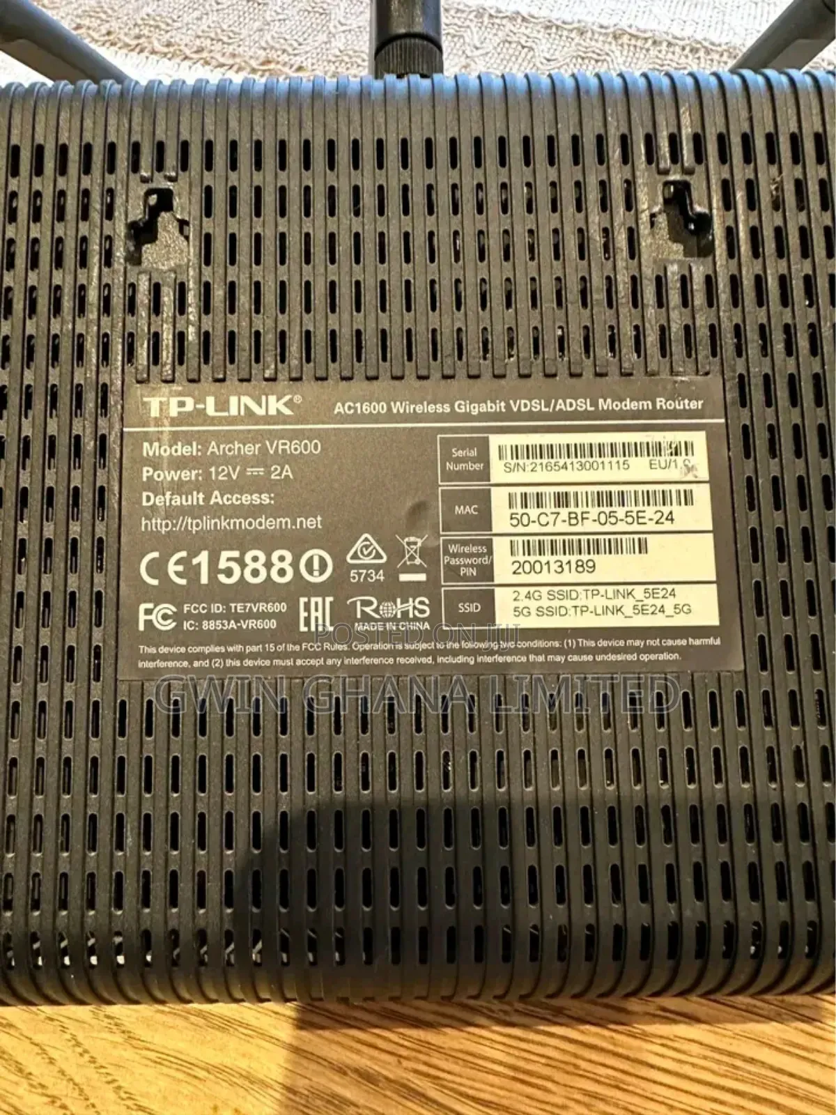 Tp-Link Vr600 Dual Band Gigabit Wireless Router 1600mps +( VDSL/Adsl ...