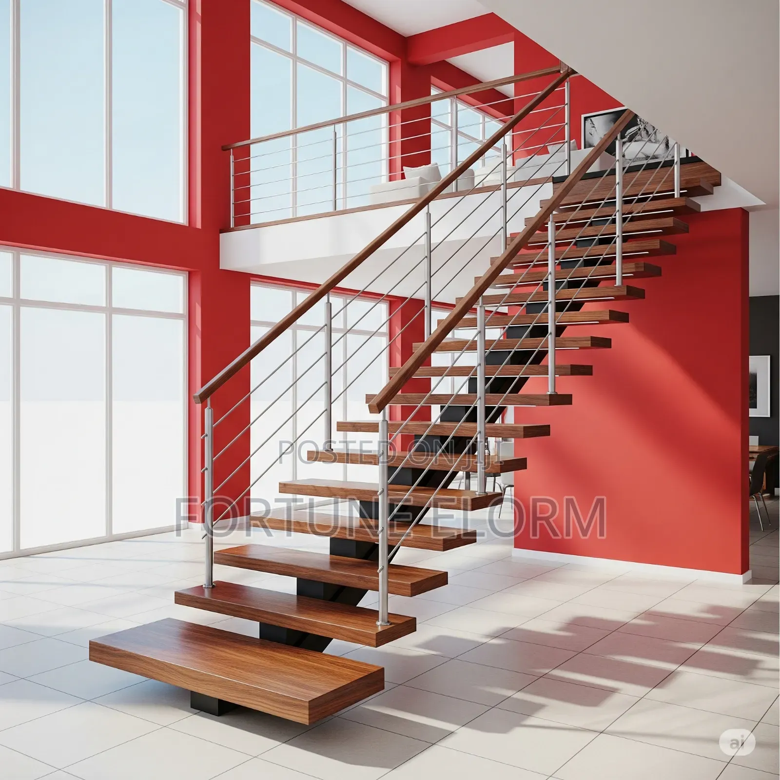 Mono Stringer Timber Staircase in Accra Metropolitan - Building & Trade ...