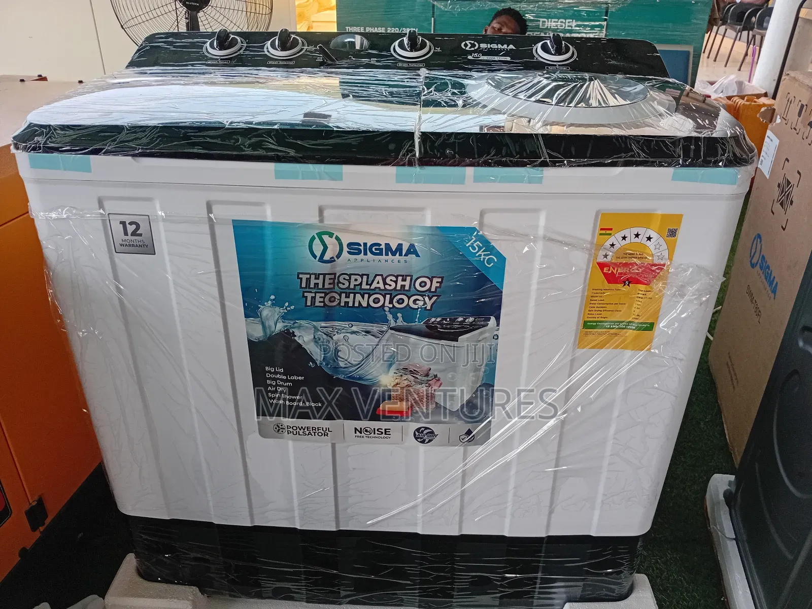 High Capacity 15kg Washing Machine Sigma Twin Tub 15kg Washing Machine ...