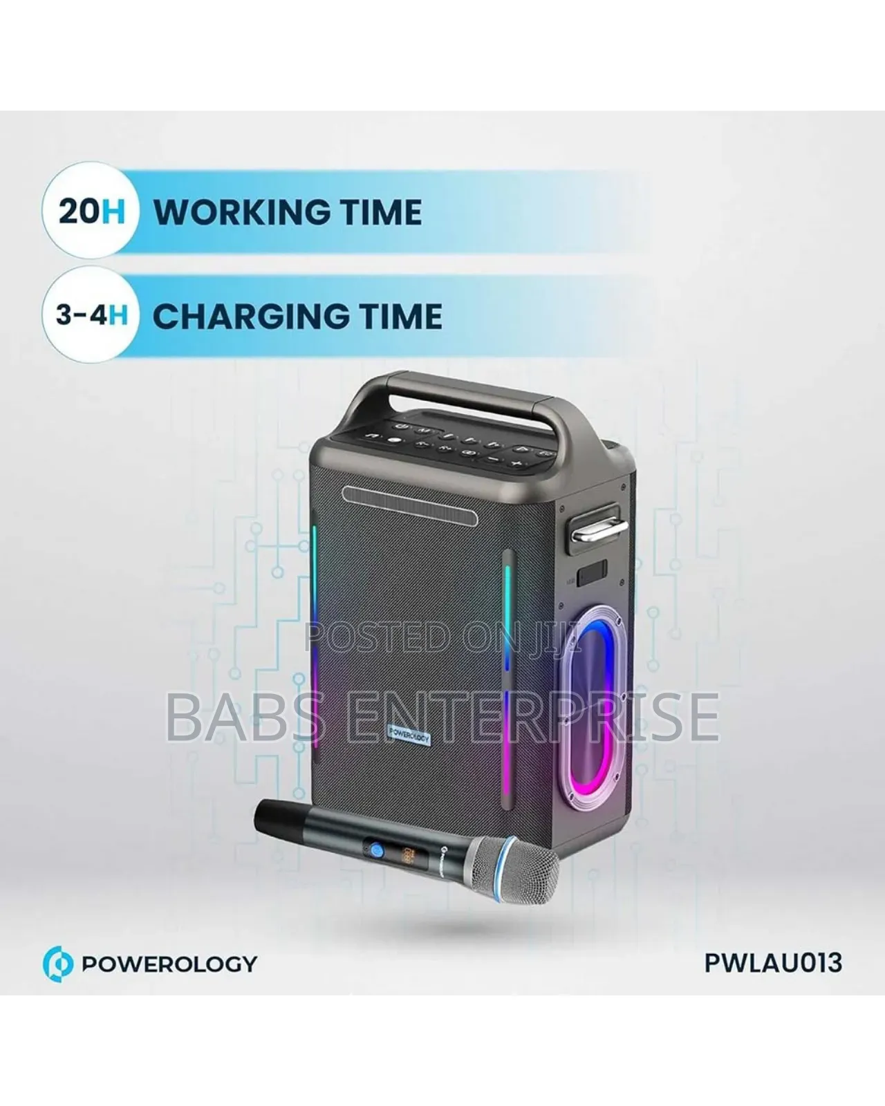 Powerology Tws Karaoke Speaker 200w With Mic And Remote – Silver in ...