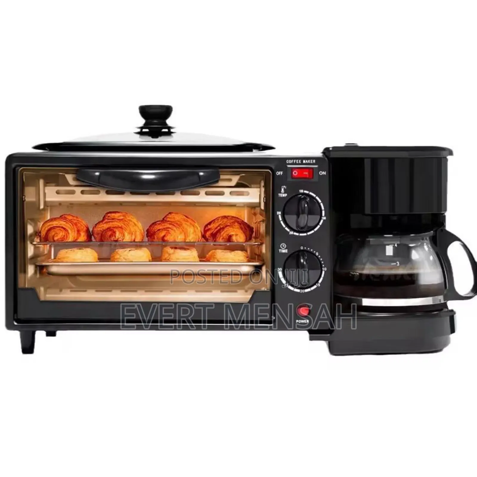 Smart 3-in-1 Breakfast–Toaster Oven, Coffee Maker Griddle| 9l |Black in ...