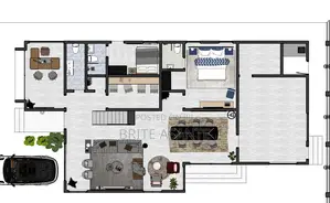 Four Bedrooms Architecture Drawing Plan 40ft X 100ft Land Size for sale ...