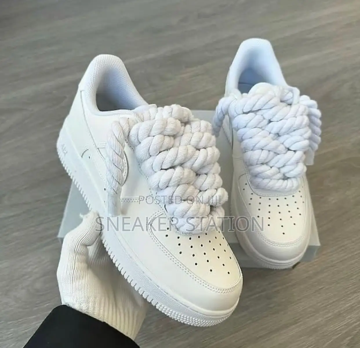 Nike Air Force 1 All White Big Laces for sale - Sneaker Station Price ...