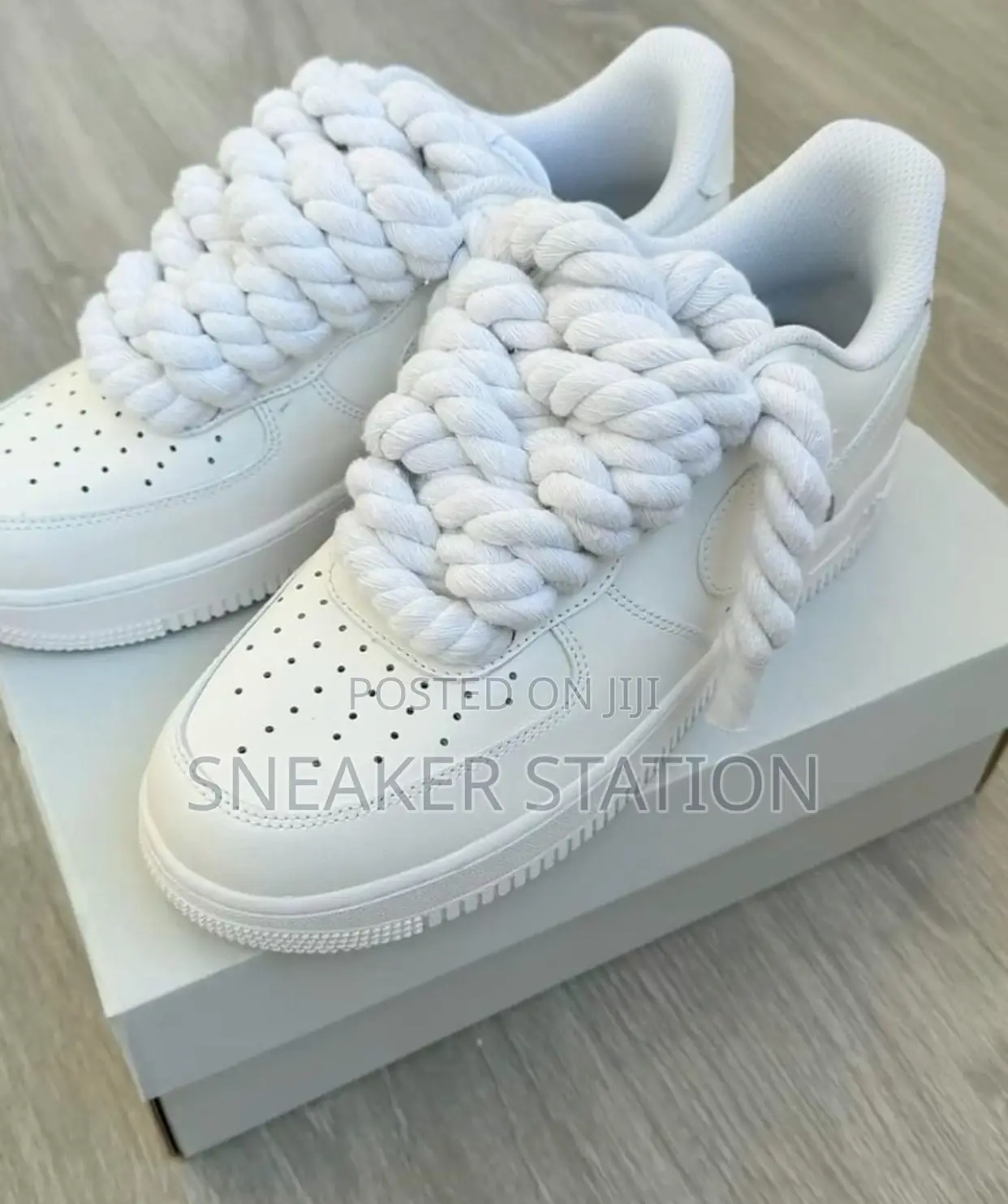 Nike Air Force 1 All White Big Laces for sale - Sneaker Station Price ...