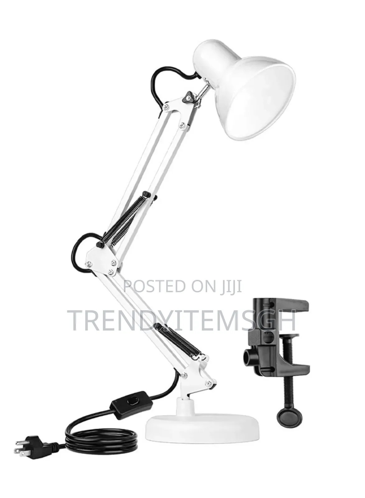 Classic Adjustable Long Arm Folding Study Table Lamp in Spintex ...