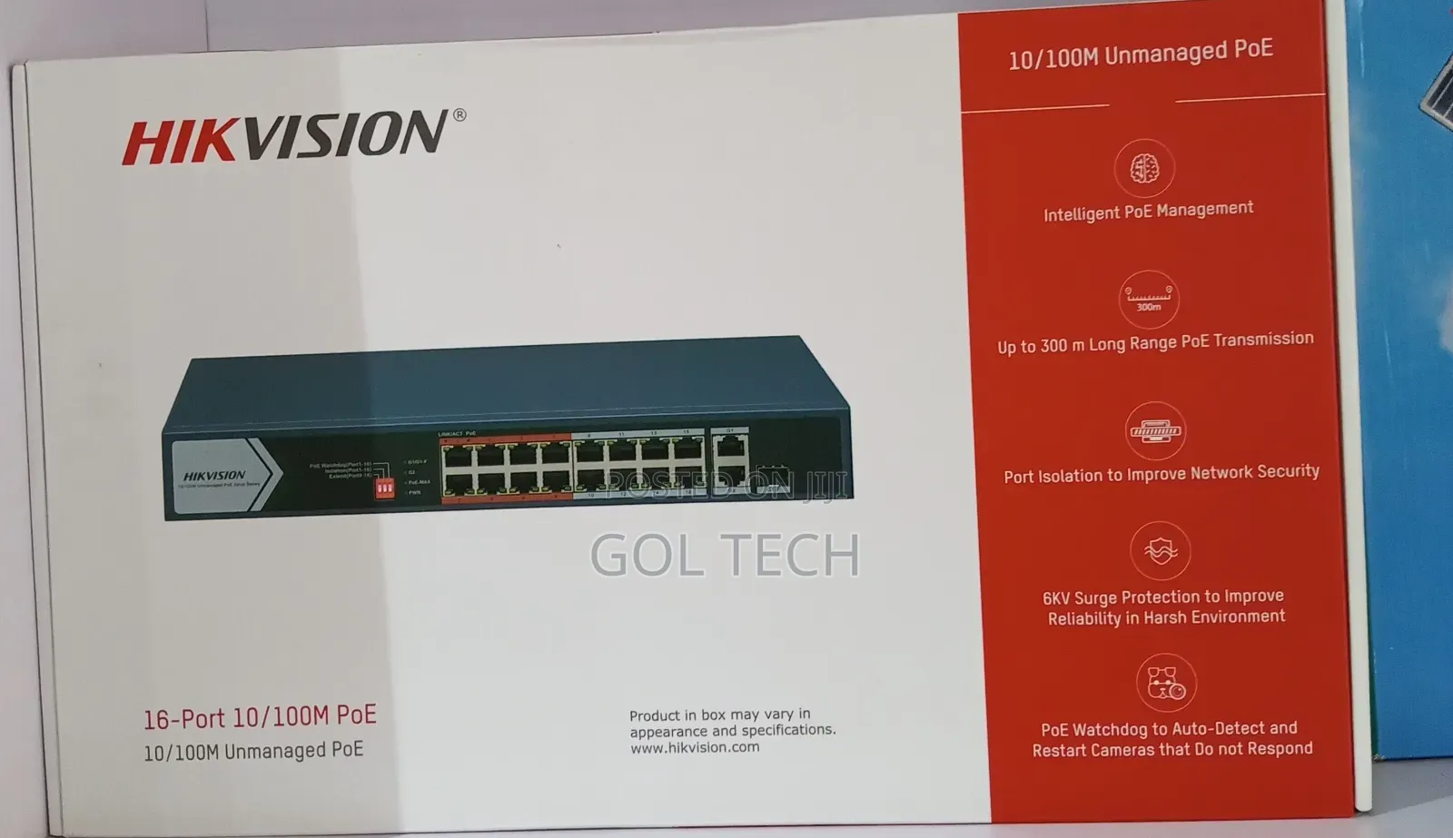 Hikvision 16-Port Poe Switch Unmanaged Poe Switch 300m Long Range in ...