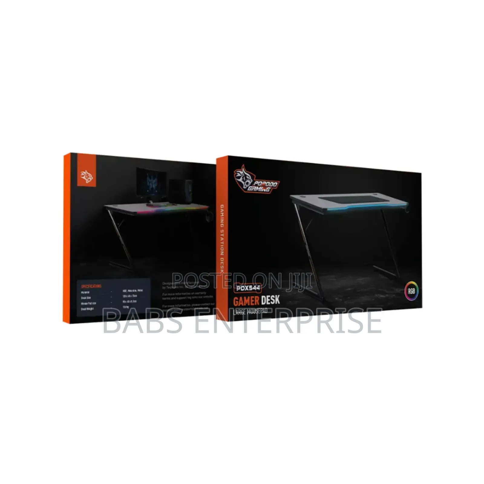 Porodo Gaming Table With Rgb Led Light With Gaming Mousepad – Black in ...