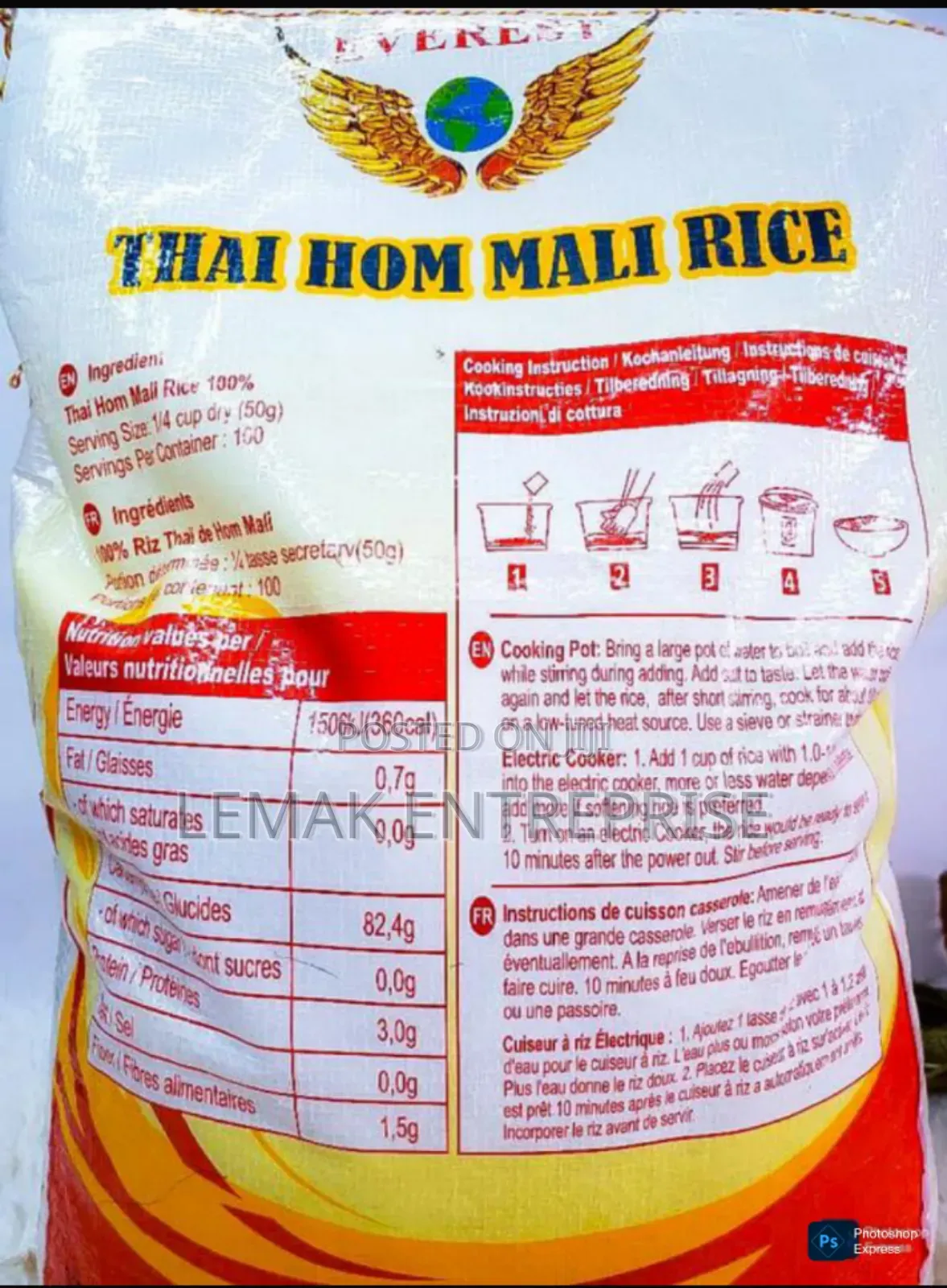 Everest Thai Hom Mali Rice 5 Kg in Oyarifa - Food & Beverages, Lemak ...