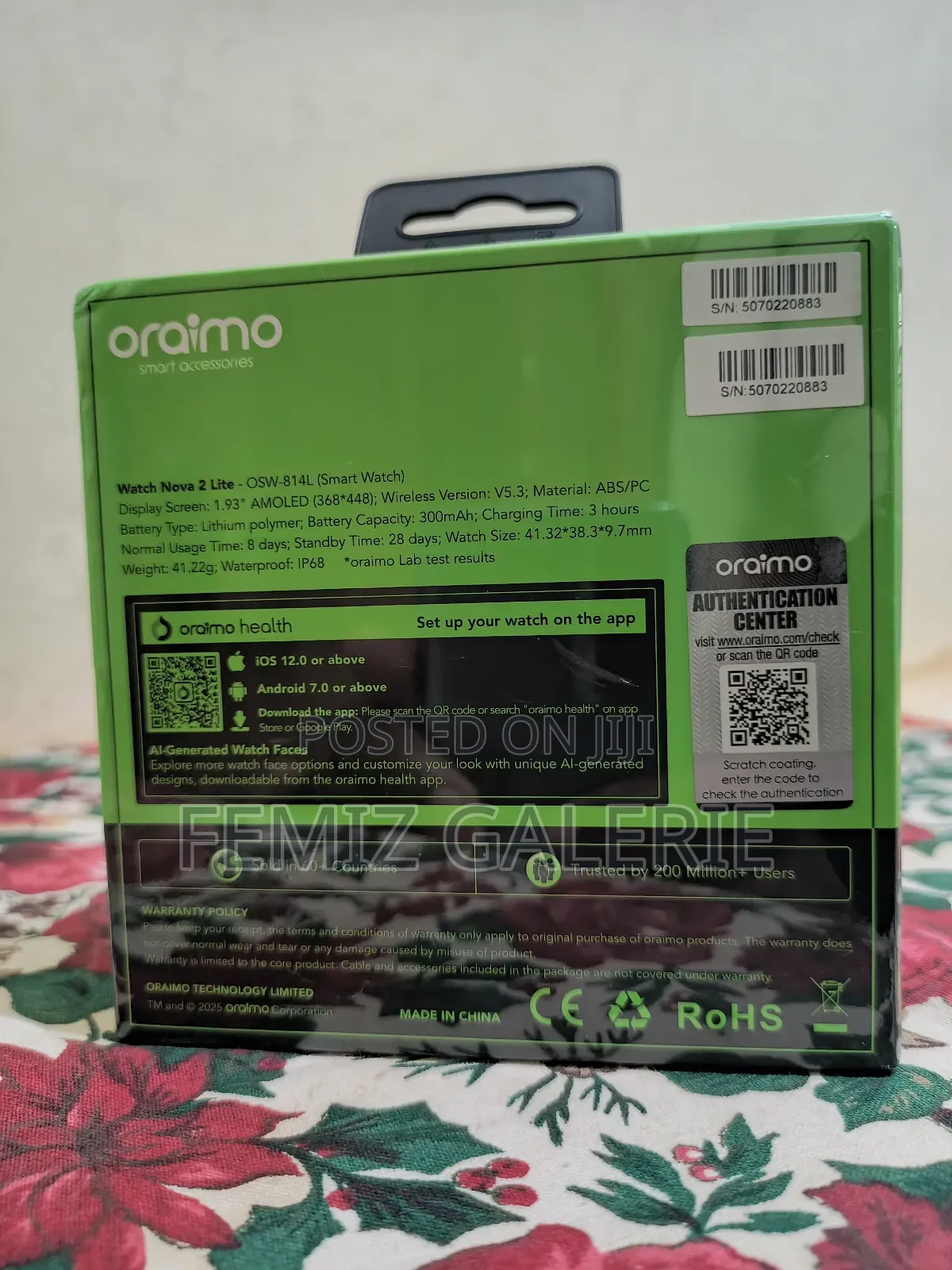 Oraimo Watch Nova 2 Lite 1.93'' Amoled Touch Color Screen Smart Watch ...