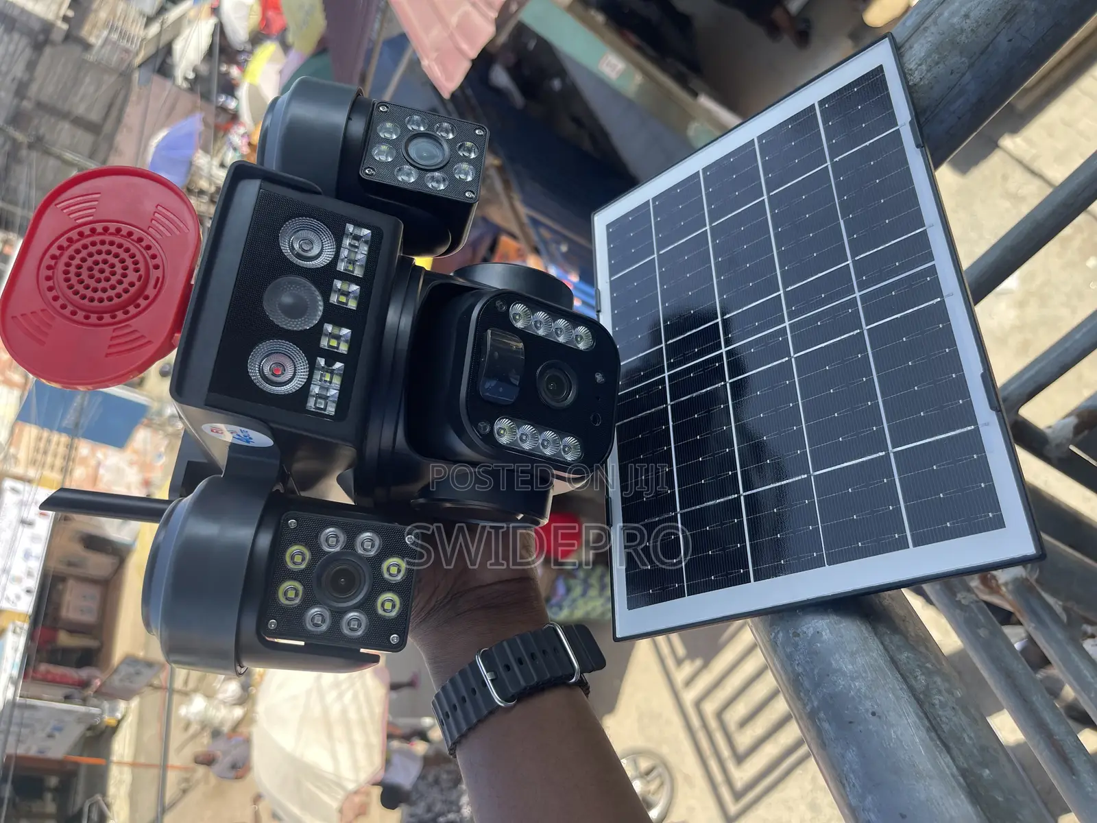 3 Lens 4g Solar Powered Smart Alarm Security PTZ CCTV Camera in Circle ...